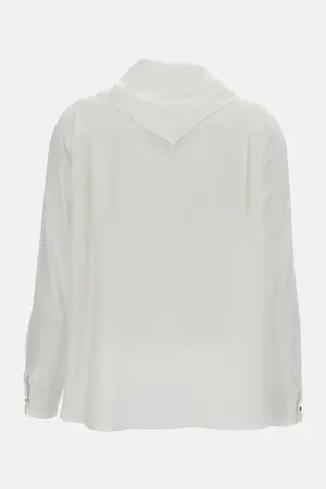 Max Mara Silk Draped Shirt Collar Blouse - No
