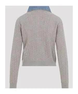 Miu Miu Wool And Cashmere Cardigan - Grey
