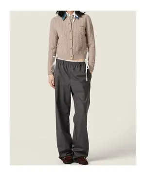 Miu Miu Wool And Cashmere Cardigan - Grey