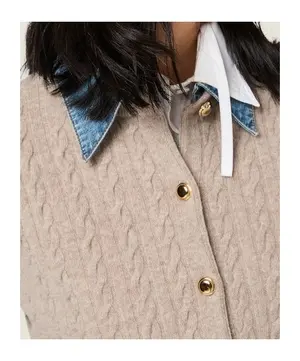 Miu Miu Wool And Cashmere Cardigan - Grey