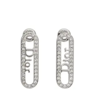Dior Link Earrings - Gray