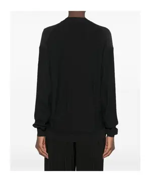 LEMAIRE Long Sleeved V-neck Cardigan With Ribbed Details