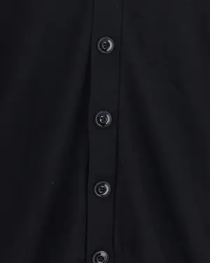 LEMAIRE Long Sleeved V-neck Cardigan With Ribbed Details - Black