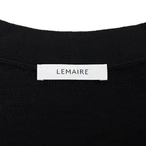 LEMAIRE Long Sleeved V-neck Cardigan With Ribbed Details - Black