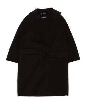 Max Mara Arona Belted Cocoon-fit Coat - Black
