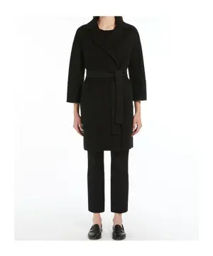 Max Mara Arona Belted Cocoon-fit Coat - Black