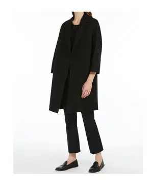 Max Mara Arona Belted Cocoon-fit Coat - Black