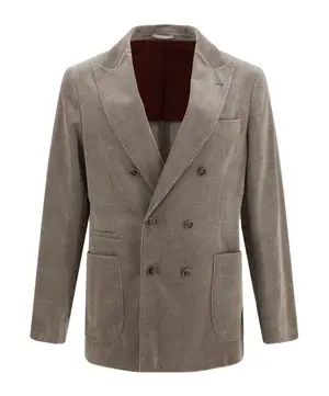 Brunello Cucinelli Long-sleeved Suit Jacket - Gray