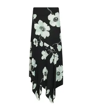Alaïa Floral Print Skirt - Black