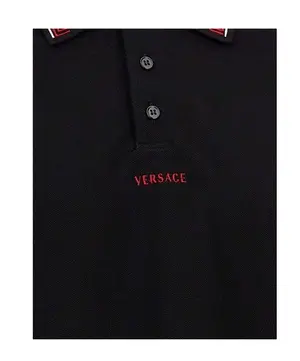 Versace Embroidered-logo Cotton Piqué Polo