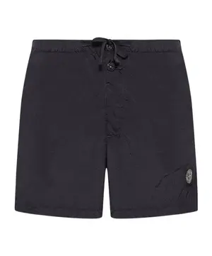 Stone Island Elasticated Waist Swim Trunks - Black