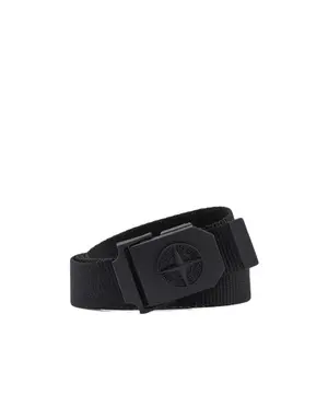 Stone Island Logo Buckle Belt - Black