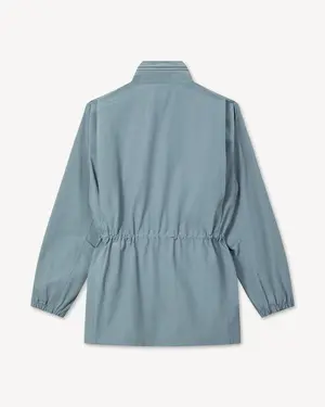 Kenzo Mid-length Drawstring Waist Windbreaker Jacket - Anthracite