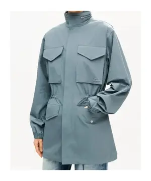 Kenzo Mid-length Drawstring Waist Windbreaker Jacket - Anthracite