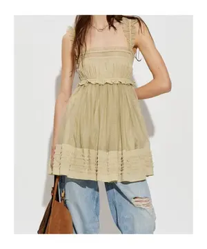ALLSAINTS Angela Ruffled Mini Dress - Hazegreen