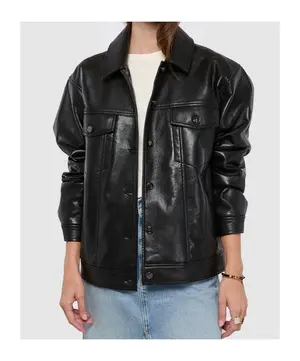 ANINE BING Lapel Leather Jacket