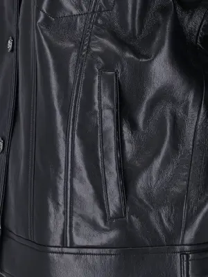 ANINE BING Leather Straight Hem Jacket