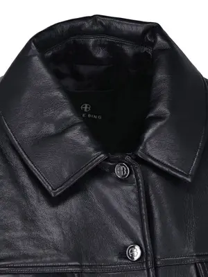 ANINE BING Leather Straight Hem Jacket