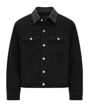 BOTTEGA VENETA Bottega Veneta Faded Denim Jacket With Braided Leather Collar