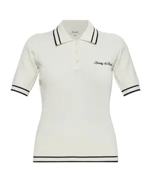 SPORTY  RICH Sporty & Rich Short Sleeve Polo Shirt - No
