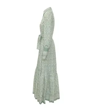 MC2 SAINT BARTH Long Sleeve Printed Maxi Dress
