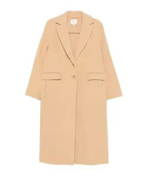 Vince Single-breasted Classic Coat - Camel