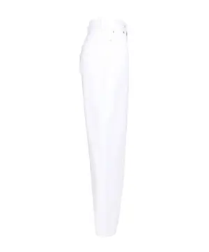 Alaïa High-waisted Wide-leg Jeans - White