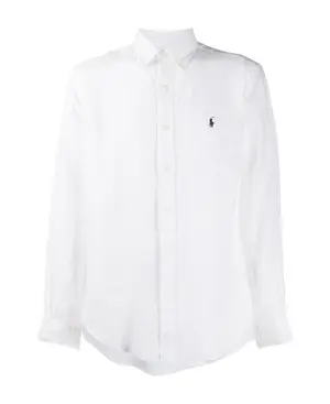 Polo Ralph Lauren Logo Embroidered Long-sleeved Shirt - White