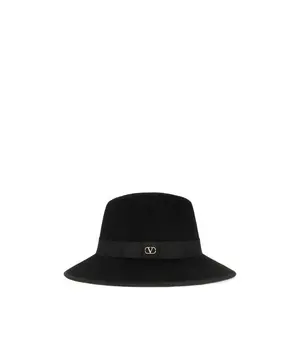 Valentino Garavani Vlogo Signature Ribbon Hat - Black