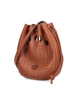Valentino Garavani Perforated Drawstring Clutch Bag