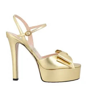 Valentino Garavani Bow Detailed Platform Sandals - Gold