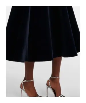 EMILIA WICKSTEAD Camilla Cotton Velvet Midi Dress - Black
