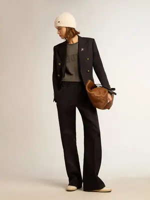 GOLDEN GOOSE Logo Detailed Trousers