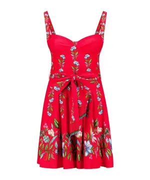 Farm Rio Sleeveless Drawstring Mini Dress