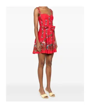 Farm Rio Sleeveless Drawstring Mini Dress