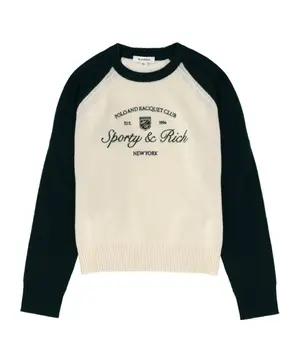 SPORTY  RICH Sporty Rich Long-sleeved Knitted Sweater - Nude