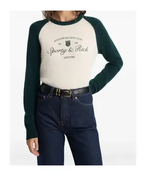 SPORTY  RICH Sporty Rich Long-sleeved Knitted Sweater