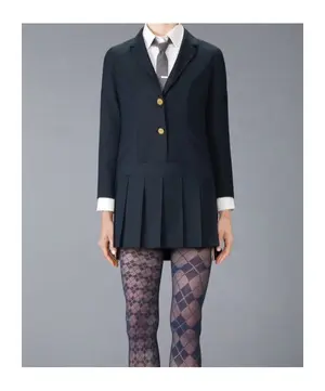 Thom Browne Pleated-skirt Button-detail Dress