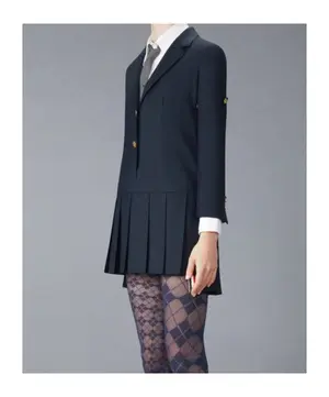 Thom Browne Pleated-skirt Button-detail Dress