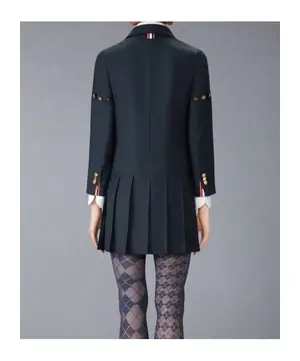 Thom Browne Pleated-skirt Button-detail Dress