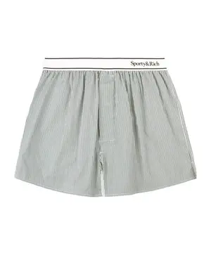 SPORTY  RICH Serif Logo Boxer Forest Striped - Gray