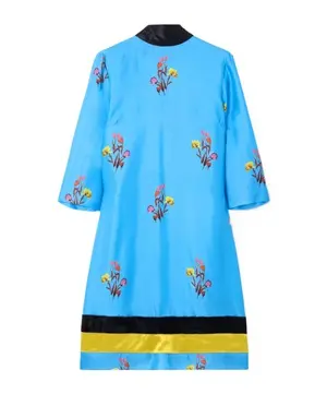 Marni Floral-print Silk-twill Mini Dress - Blue