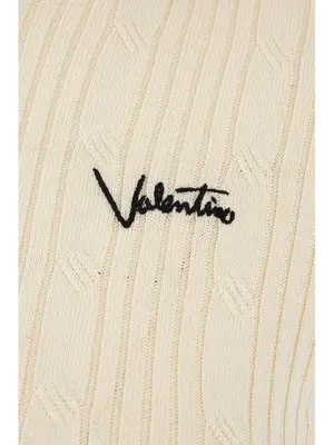 Valentino Garavani Logo Embroidered Knitted Top