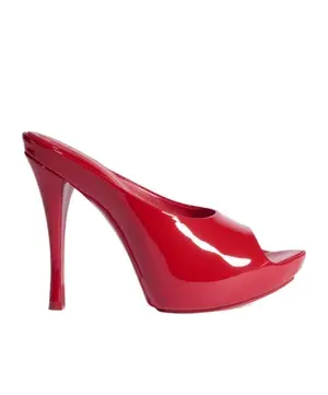 Gucci Stiletto Platform Slide Sandals - Red