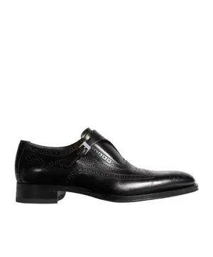 Gucci Monk Strap Brogue Shoes - Black