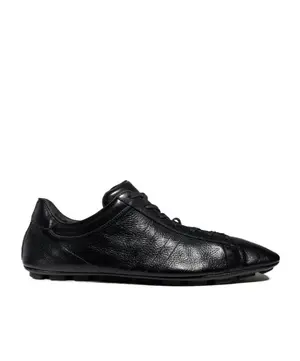 Gucci Leather And Fabric Sneakers With Driver Sole - Black