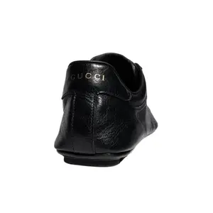 Gucci Leather And Fabric Sneakers With Driver Sole - Black
