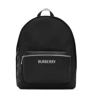 Burberry Logo Printed Zip-around Backpack - Black