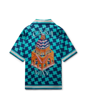 Casablanca Pool Tile Silk Shirt - Multicolor