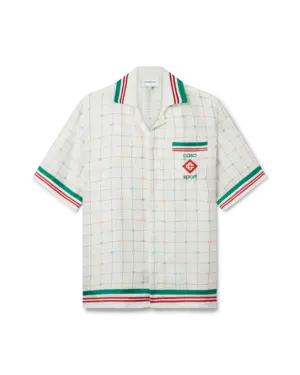 Casablanca Tennis Club Check Silk Shirt - Red